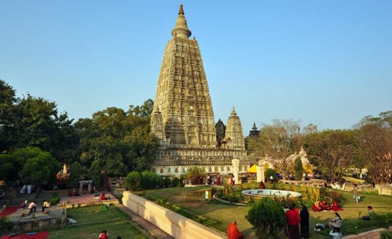 Mahabodhi Temple Complex at Bodh Gaya, Bihar, India